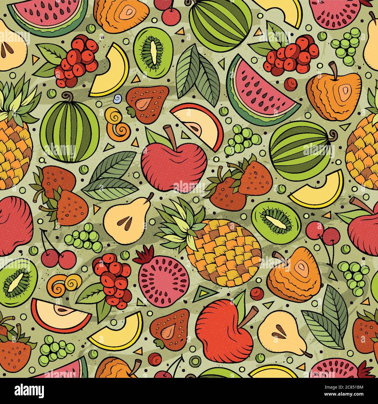 Cartoon hand-drawn Diet food seamless pattern Stock Vector Image & Art ...