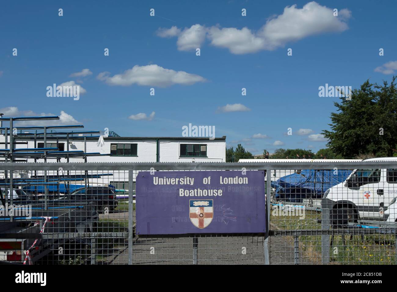 entrance with name sign and crest of the university of london rowing ...