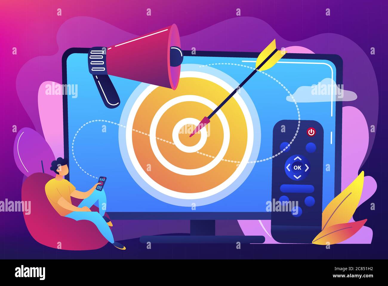 Addressable TV advertising concept vector illustration Stock Vector ...