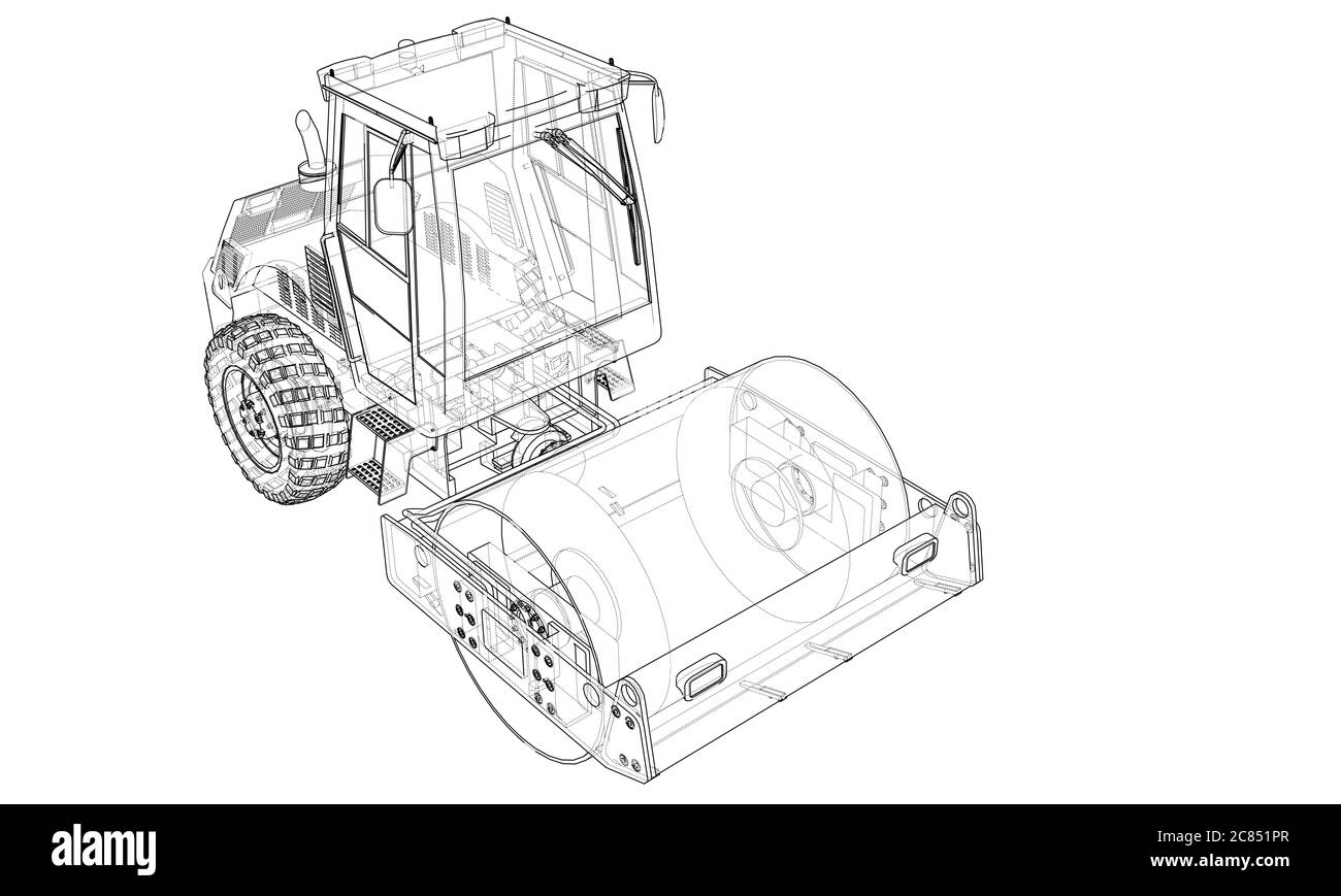 Construction machine. Asphalt compactor Stock Photo - Alamy