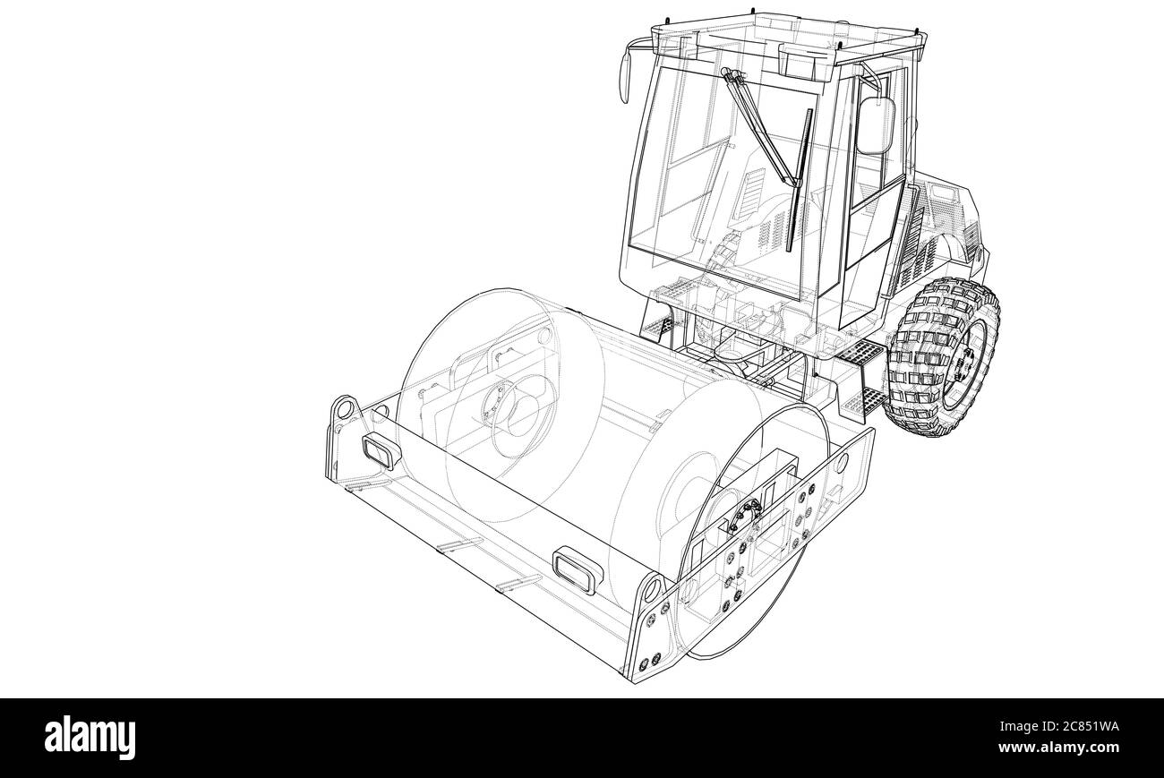 Construction machine. Asphalt compactor Stock Photo - Alamy