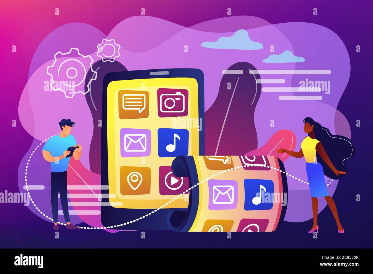 Foldable smartphone concept vector illustration Stock Vector Image ...