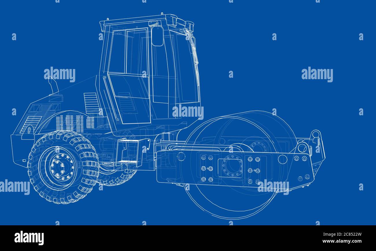 Construction machine. Asphalt compactor Stock Photo - Alamy