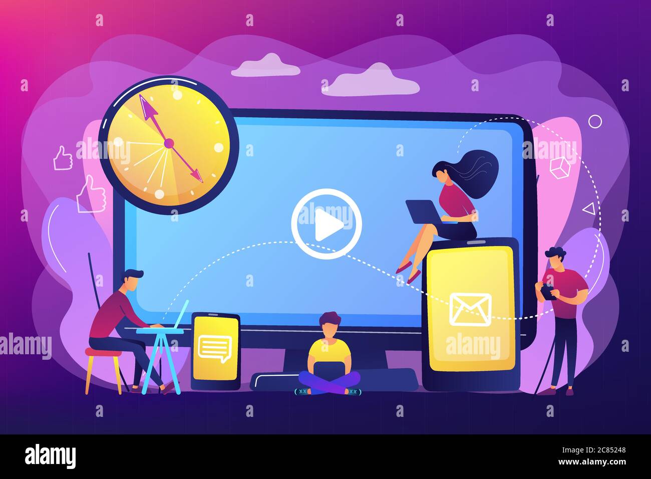 Screen Addiction Concept Vector Illustration Stock Vector Image And Art