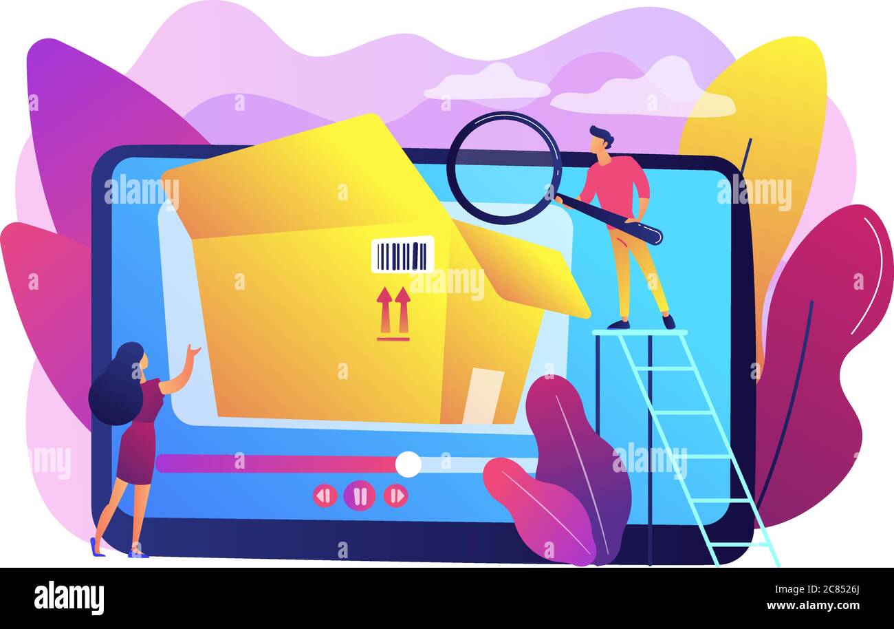 Unboxing video concept vector illustration Stock Vector Image & Art - Alamy