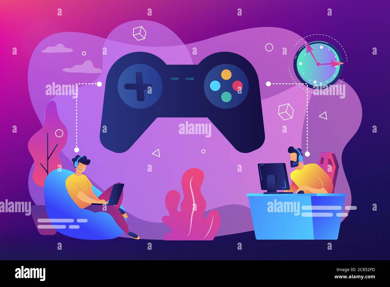 Gaming disorder concept vector illustration Stock Vector Image & Art ...