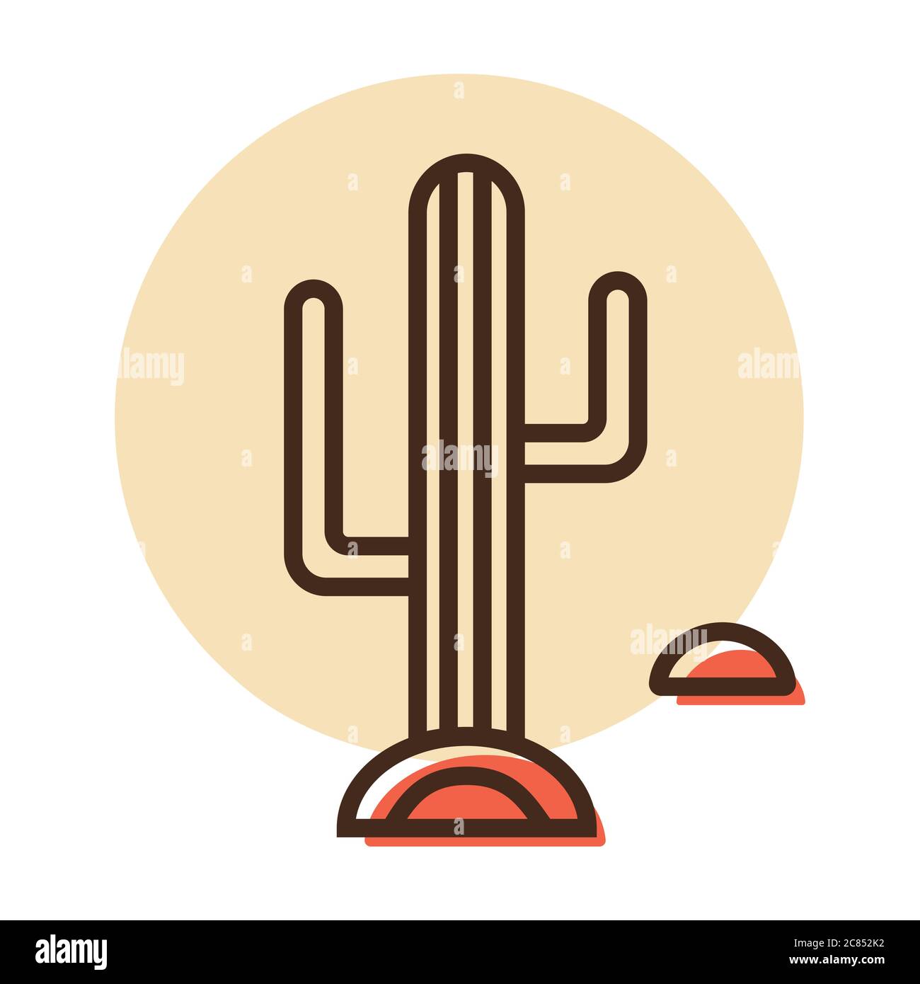 Desert cactus vector icon. Nature sign. Graph symbol for travel and ...