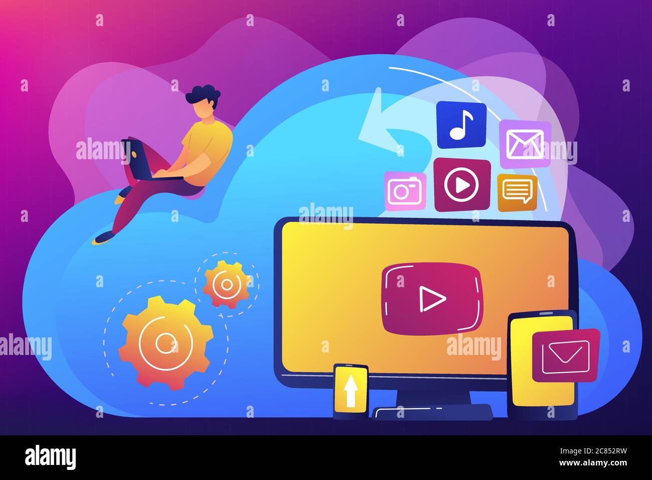 Cloud based engine concept vector illustration Stock Vector Image & Art - Alamy