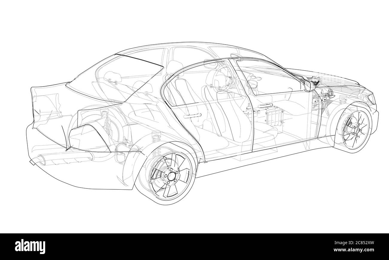 Concept car. 3d illustration Stock Photo - Alamy