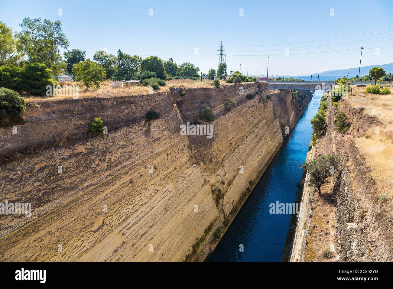 Corinth channel in Greece in a summer day Stock Photo - Alamy