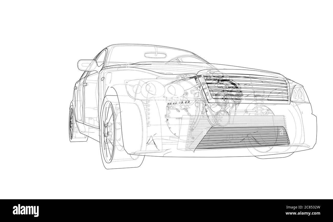 Concept car. 3d illustration Stock Photo - Alamy