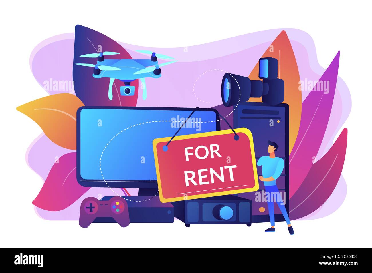 Renting electronic device concept vector illustration Stock Vector ...