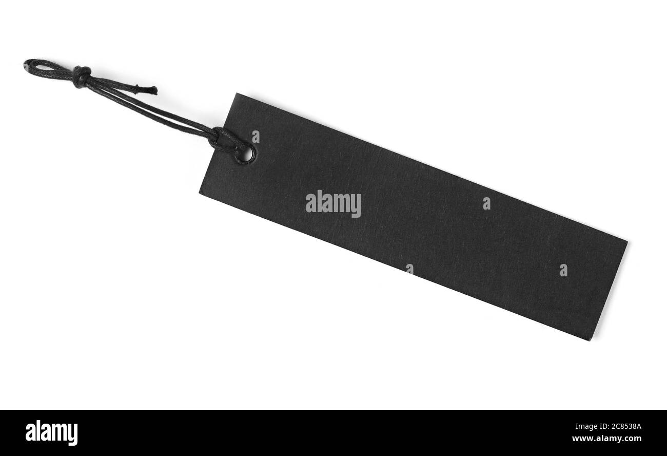 Black price tag isolated Stock Photo - Alamy
