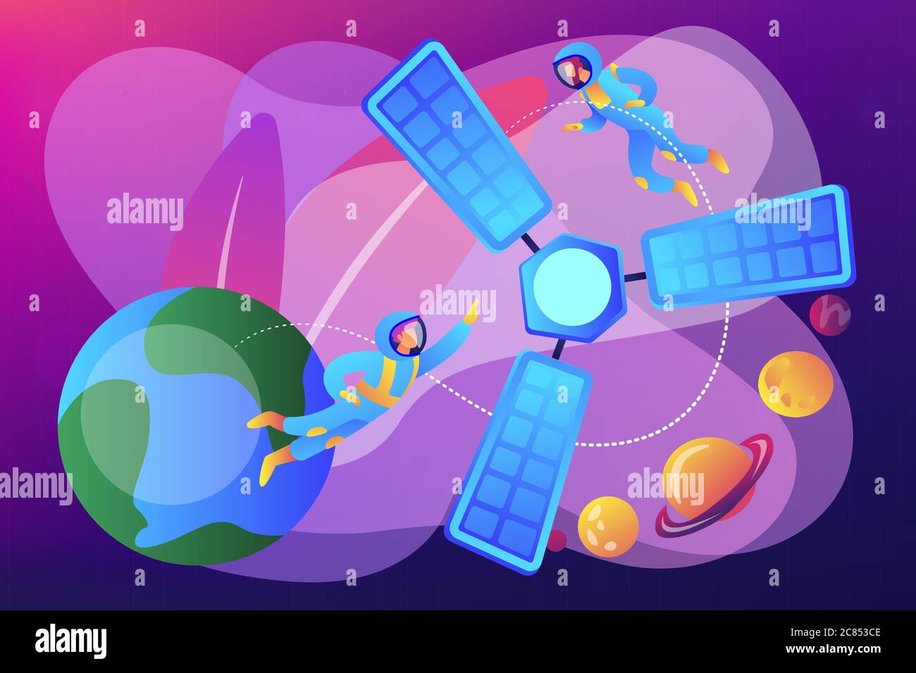 Satellite launch concept vector illustration Stock Vector Image & Art ...