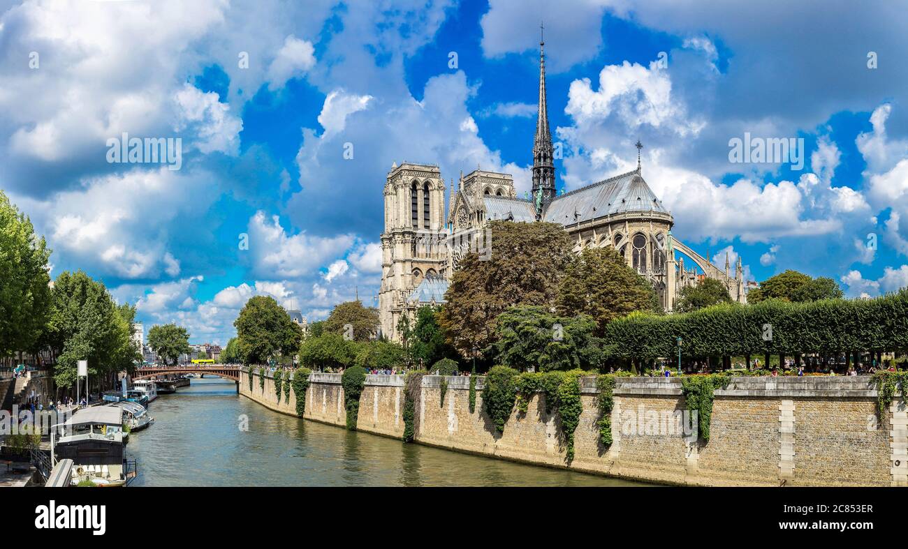 Seine and Notre Dame de Paris is the one of the most famous symbols of ...