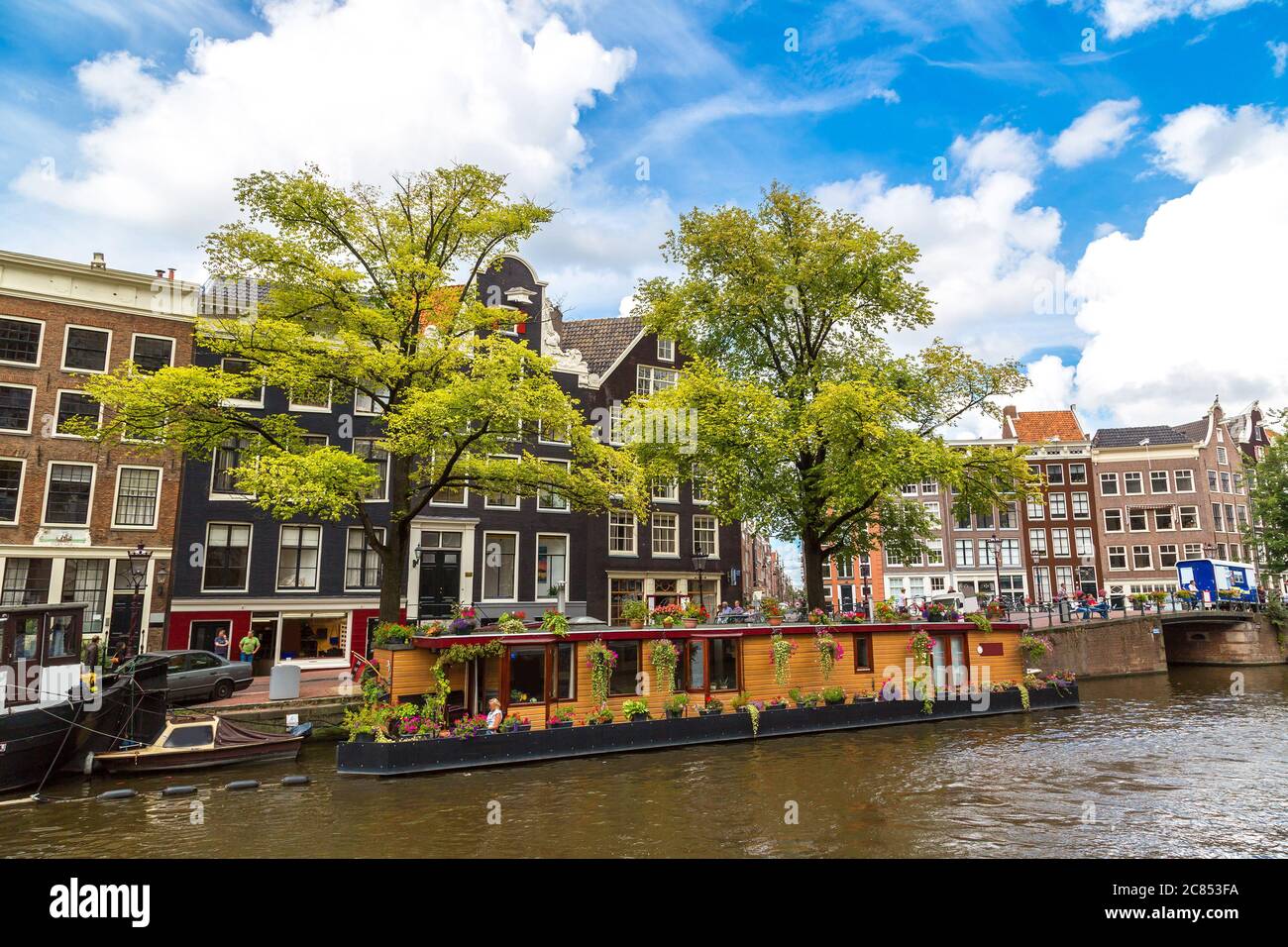 Canals of Amsterdam. Amsterdam is the capital and most populous city of the Netherlands Stock ...