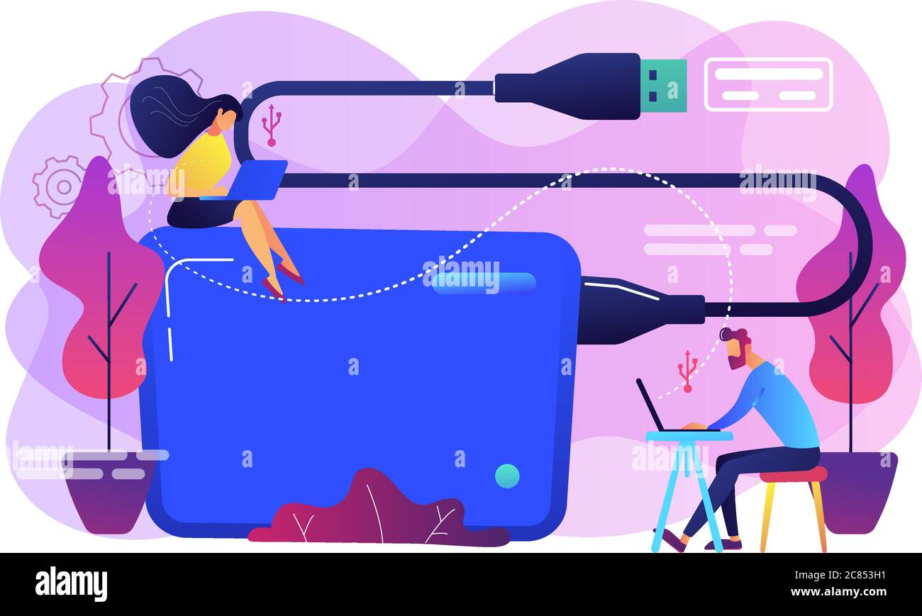 External hard drive concept vector illustration Stock Vector Image ...