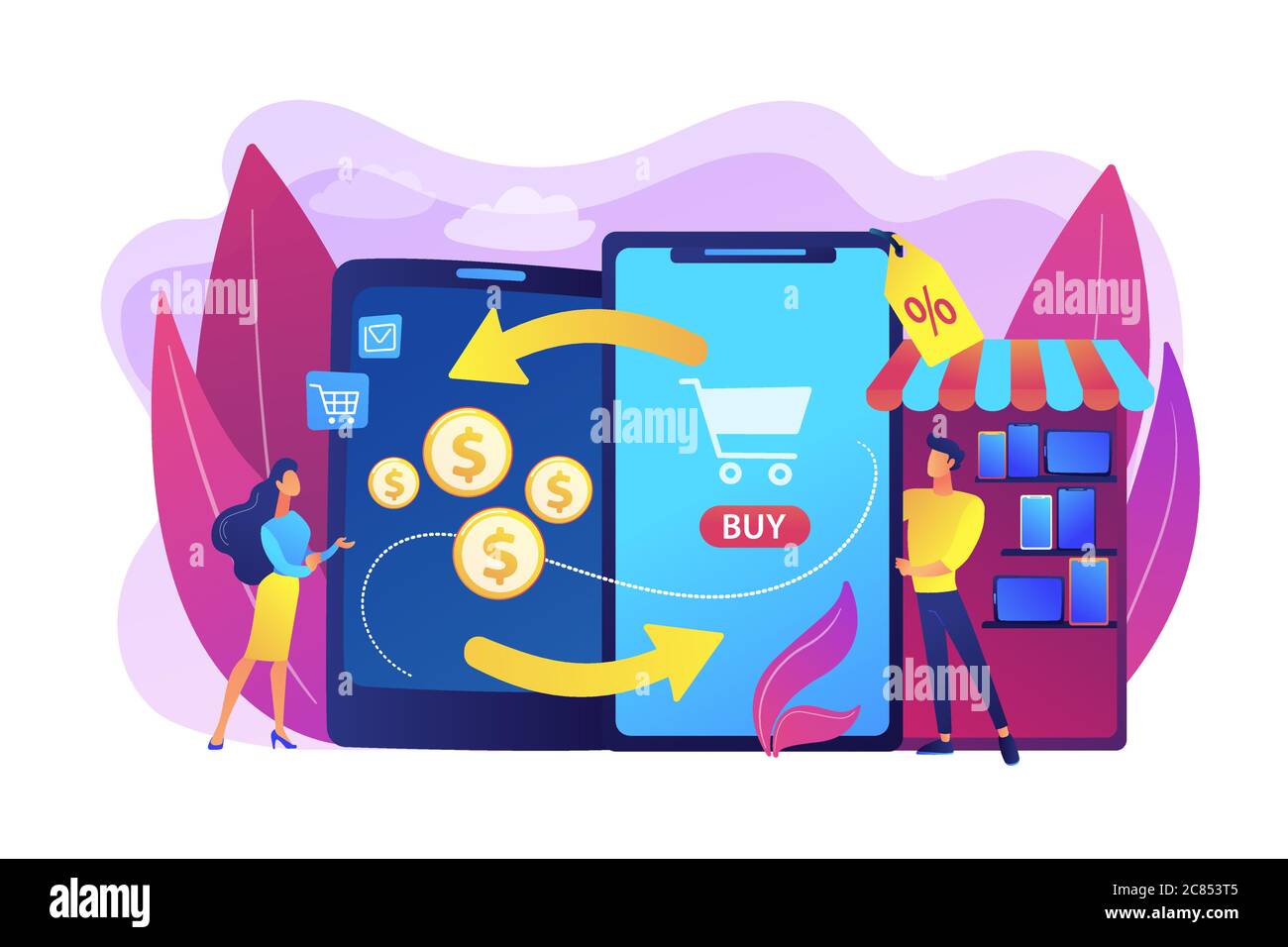 Mobile device trade-in concept vector illustration Stock Vector Image ...