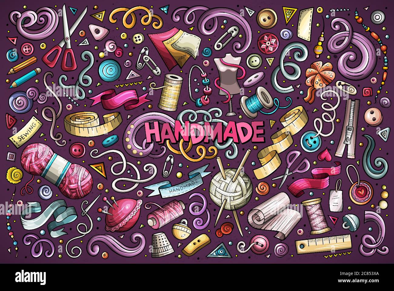 Doodle cartoon set of handmade object Stock Vector Image & Art - Alamy