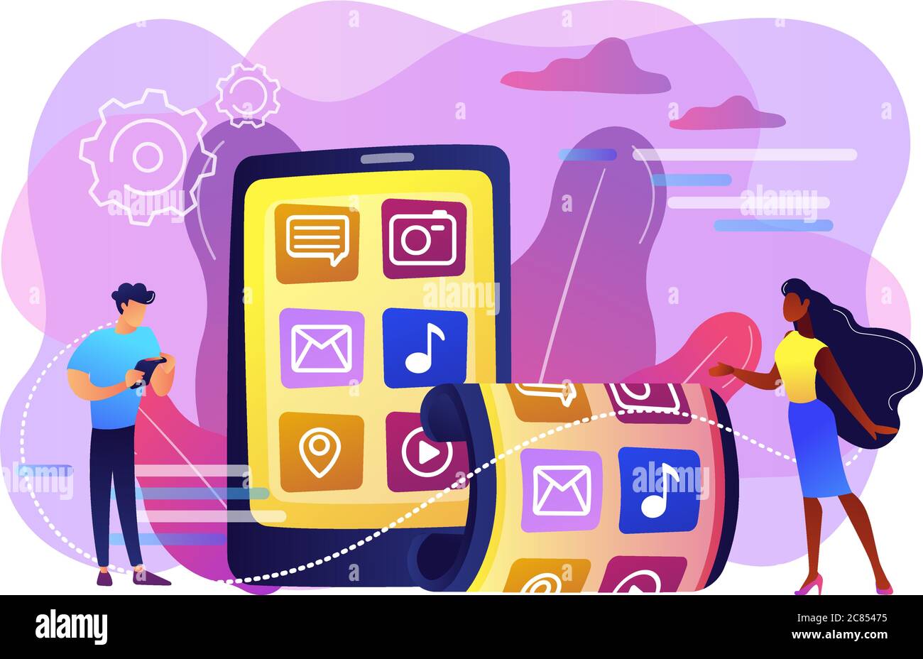 Foldable smartphone concept vector illustration Stock Vector Image ...