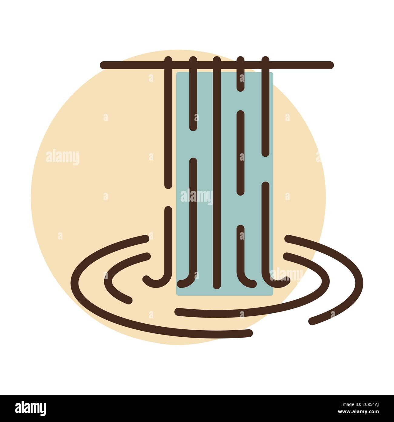 Waterfall of natural vacation vector icon. Nature sign. Graph symbol ...