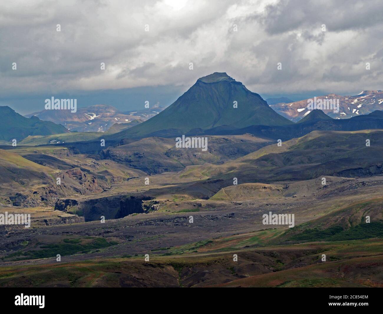 view on mountain Hattafell in thorsmork national park in iceland Stock ...