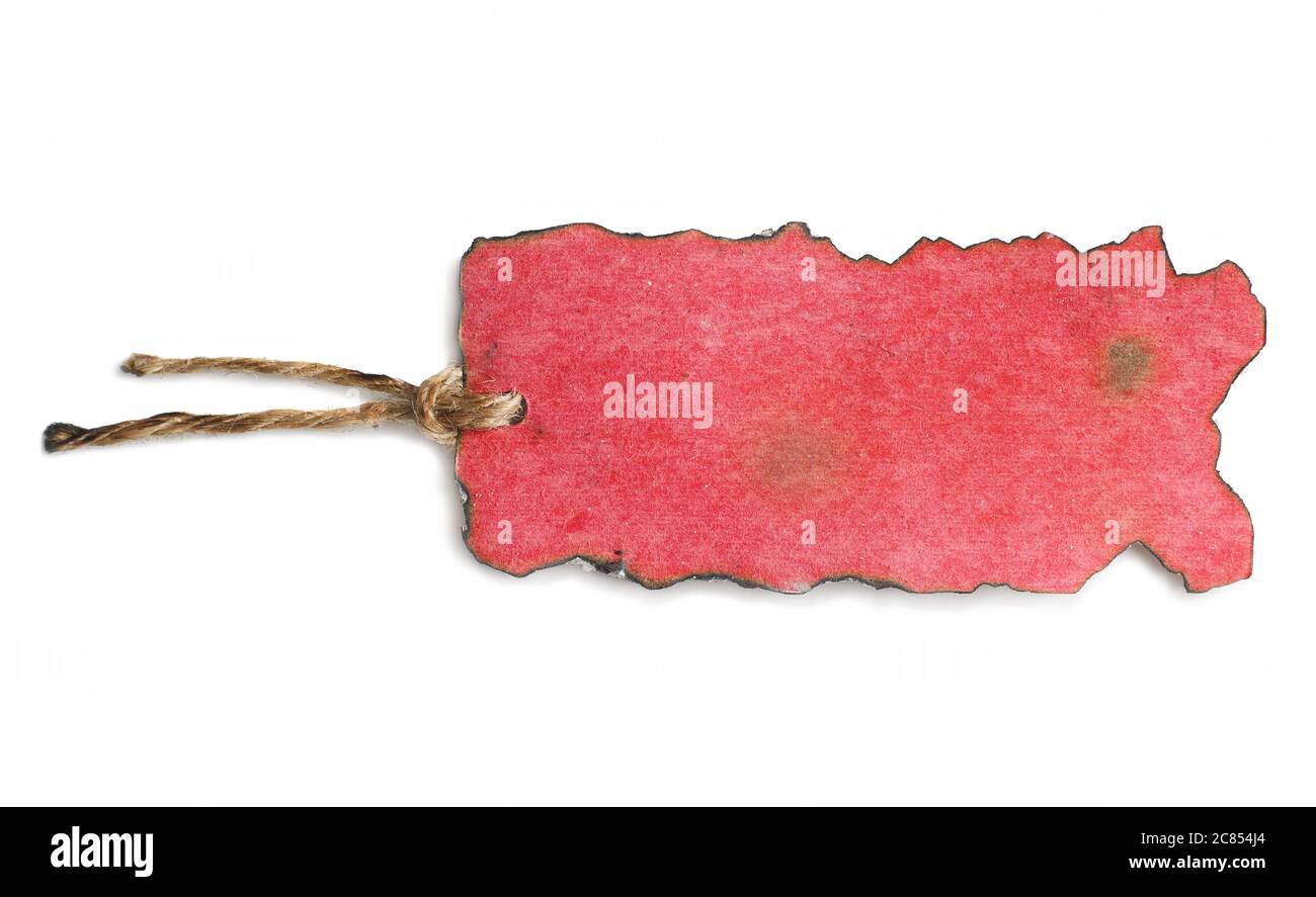 Burned price tag isolated Stock Photo - Alamy