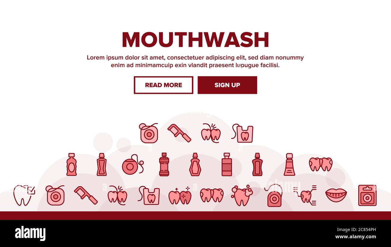Mouth Wash Hygiene Landing Header Vector Stock Vector Image & Art - Alamy