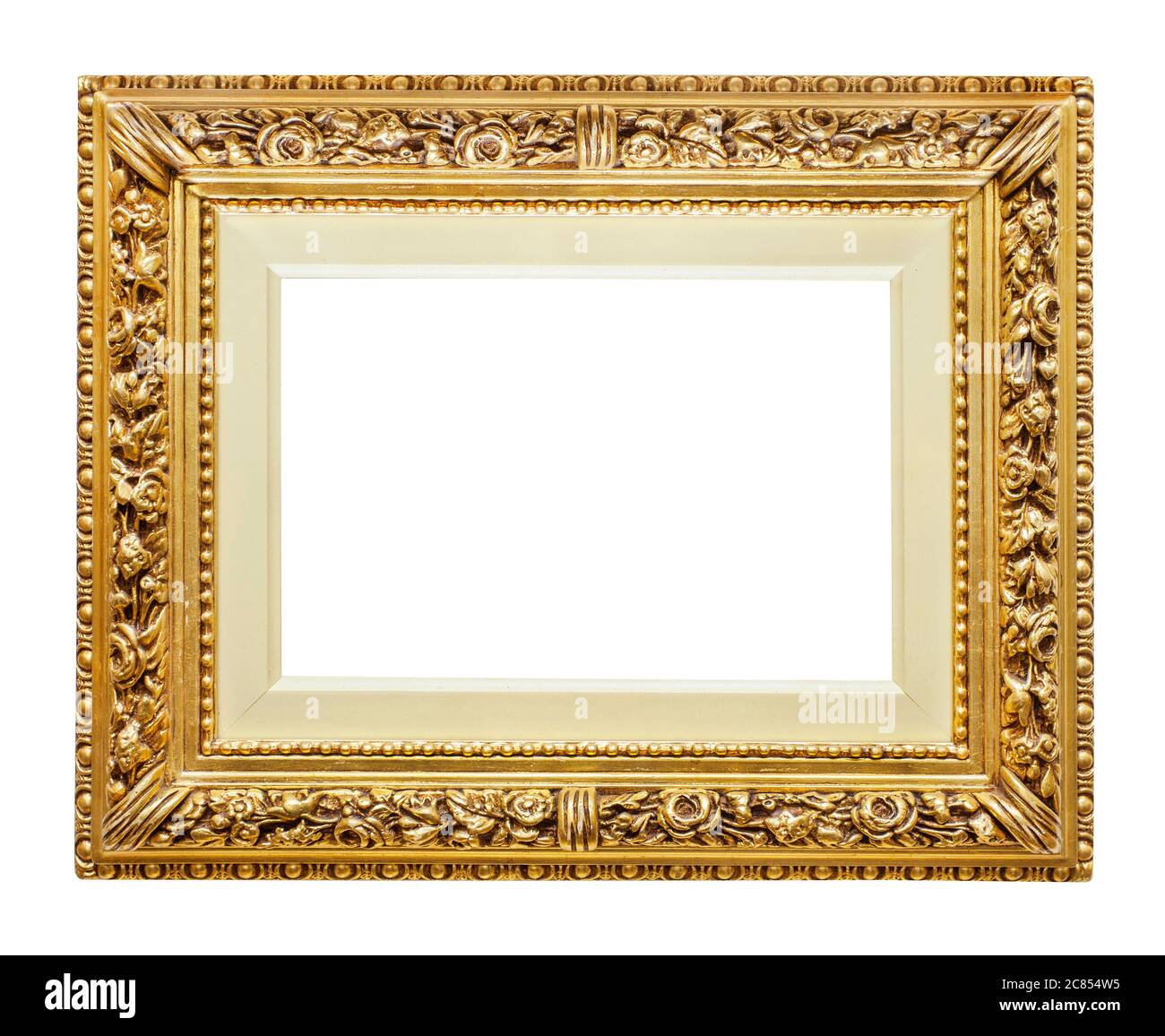 Golden picture frame isolated Stock Photo - Alamy