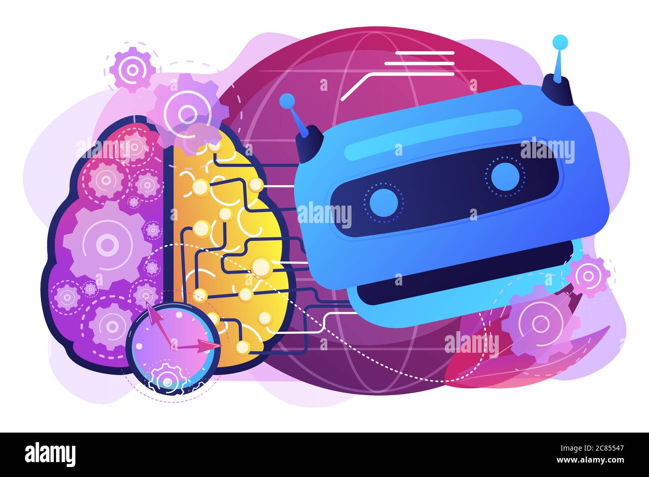 Technological singularity concept vector illustration Stock Vector ...