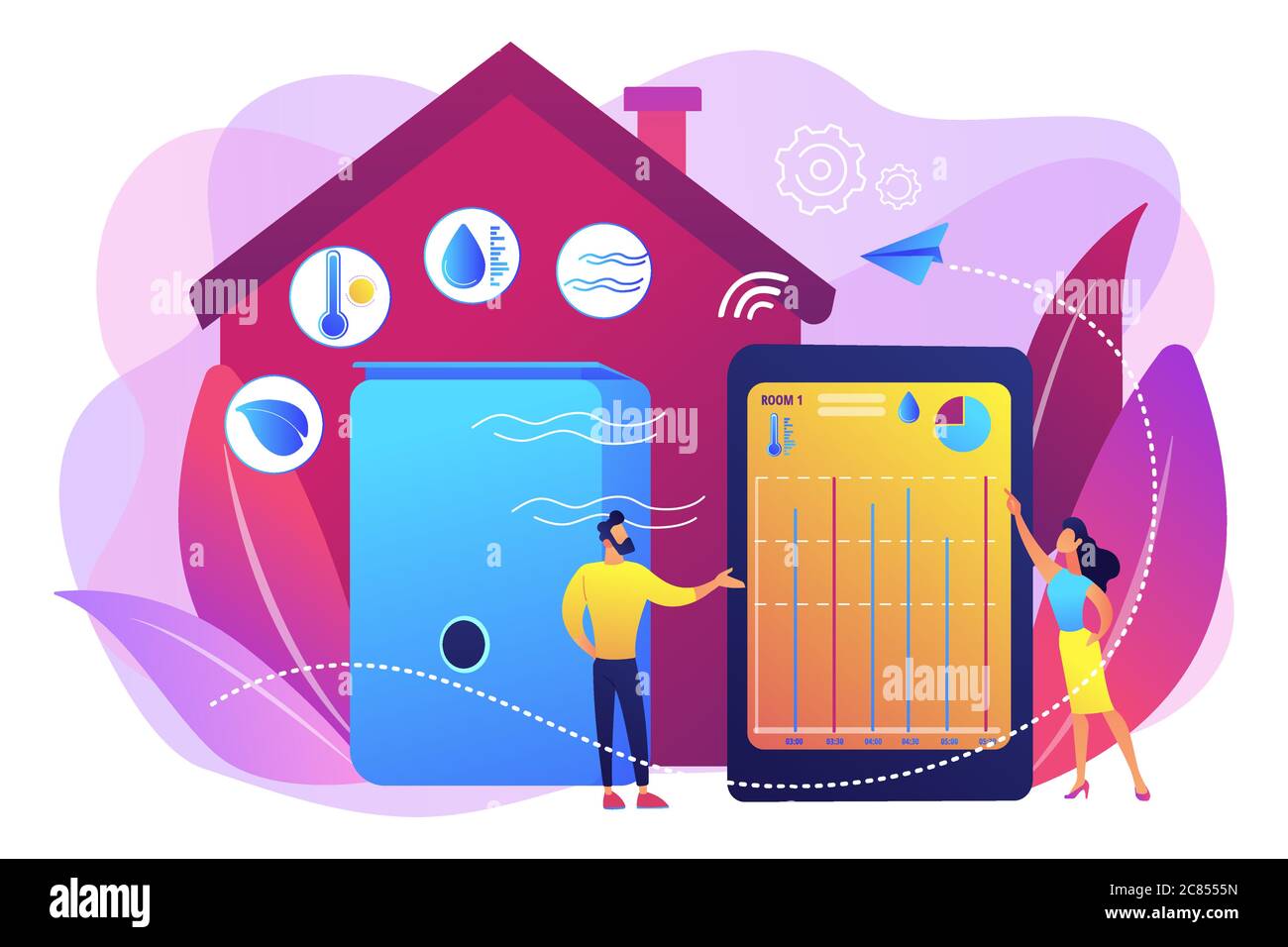 Air quality monitor concept vector illustration Stock Vector Image ...