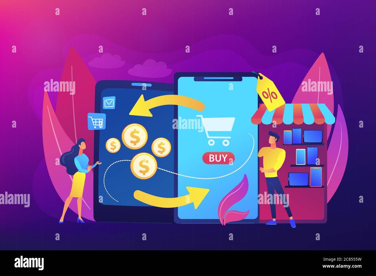 Mobile device trade-in concept vector illustration Stock Vector Image ...