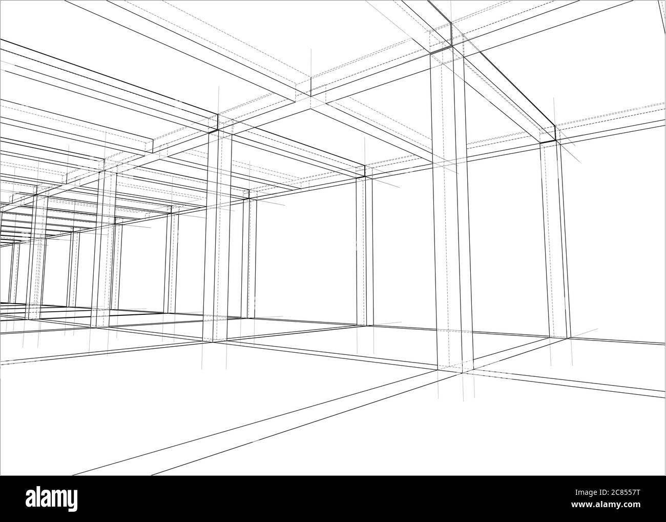 Drawing of a house under construction Stock Photo - Alamy