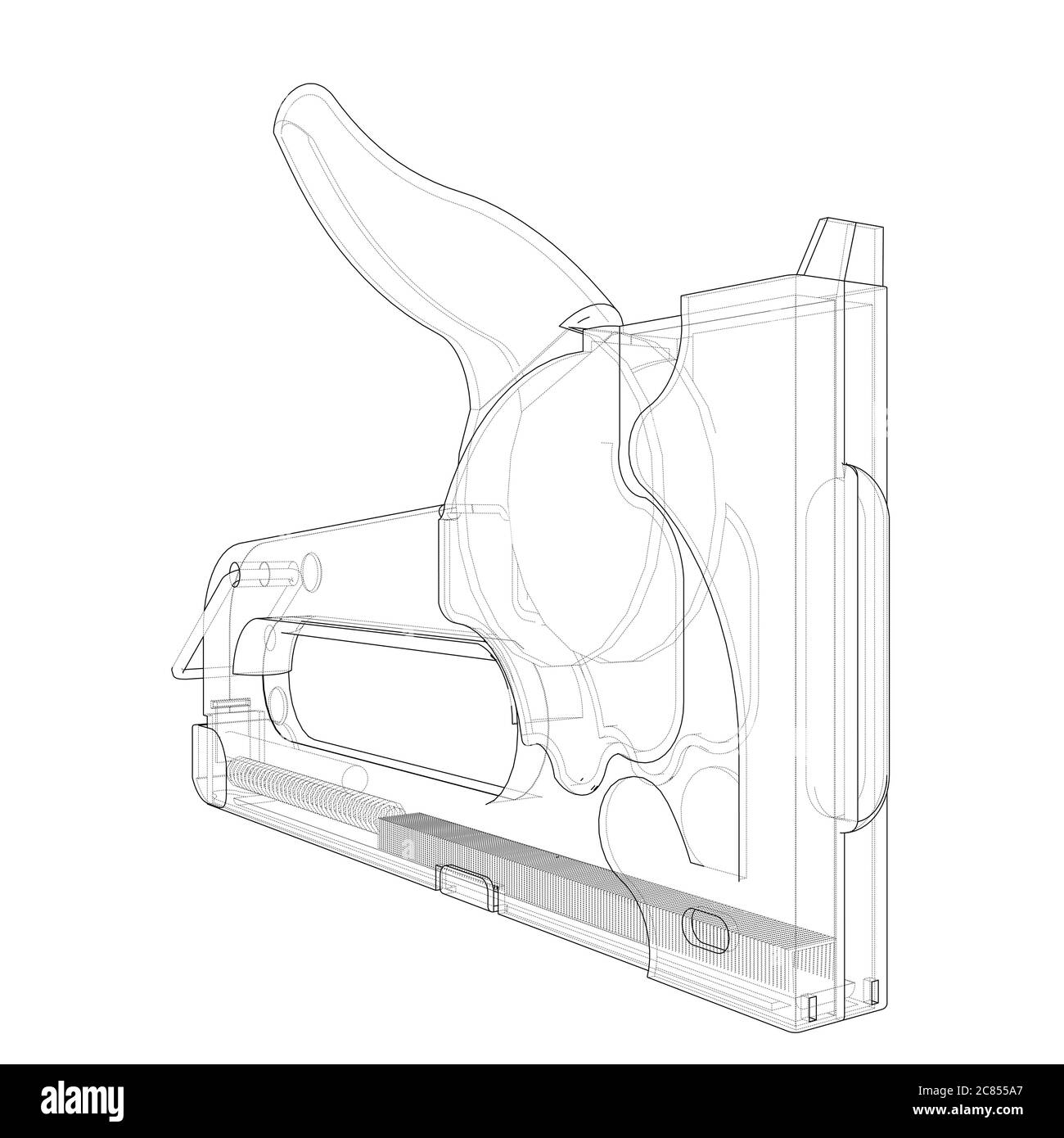 Outline construction stapler Stock Photo - Alamy