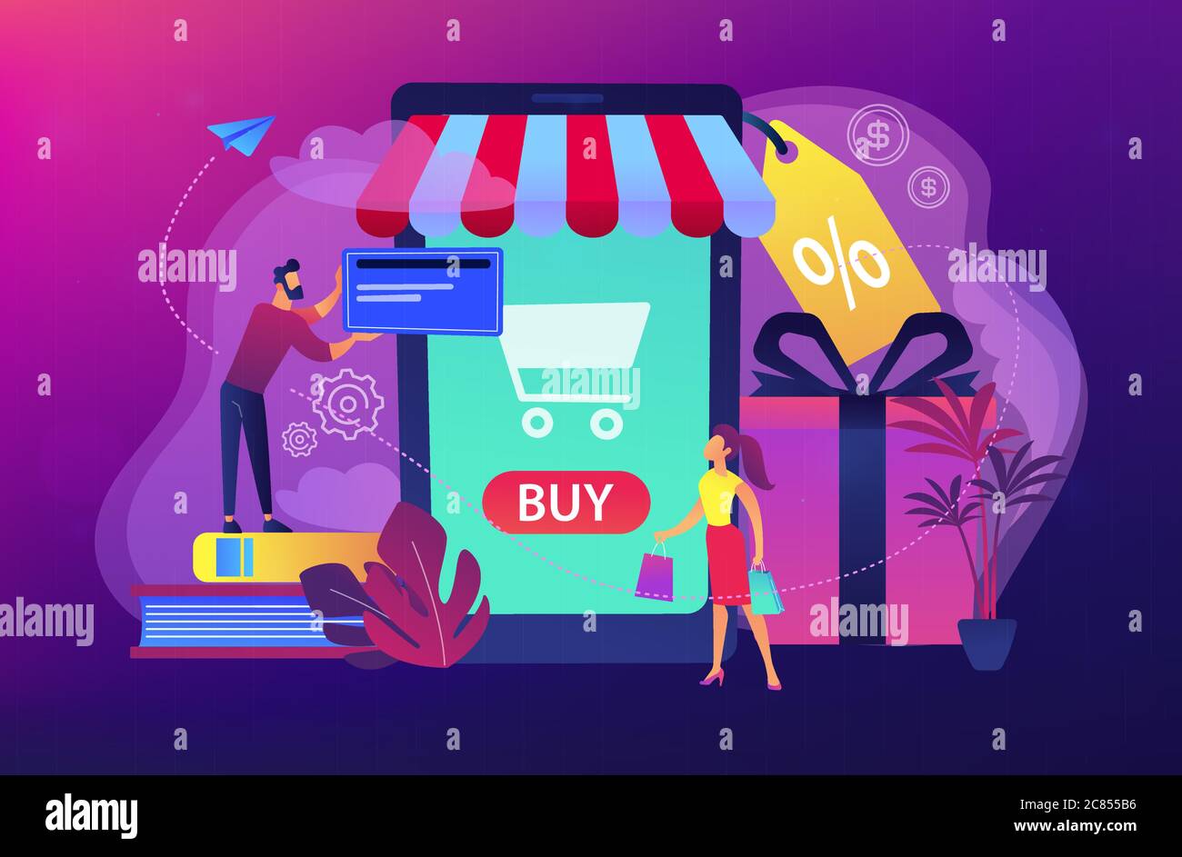 Smart retail in smart city concept illustration Stock Vector Image ...