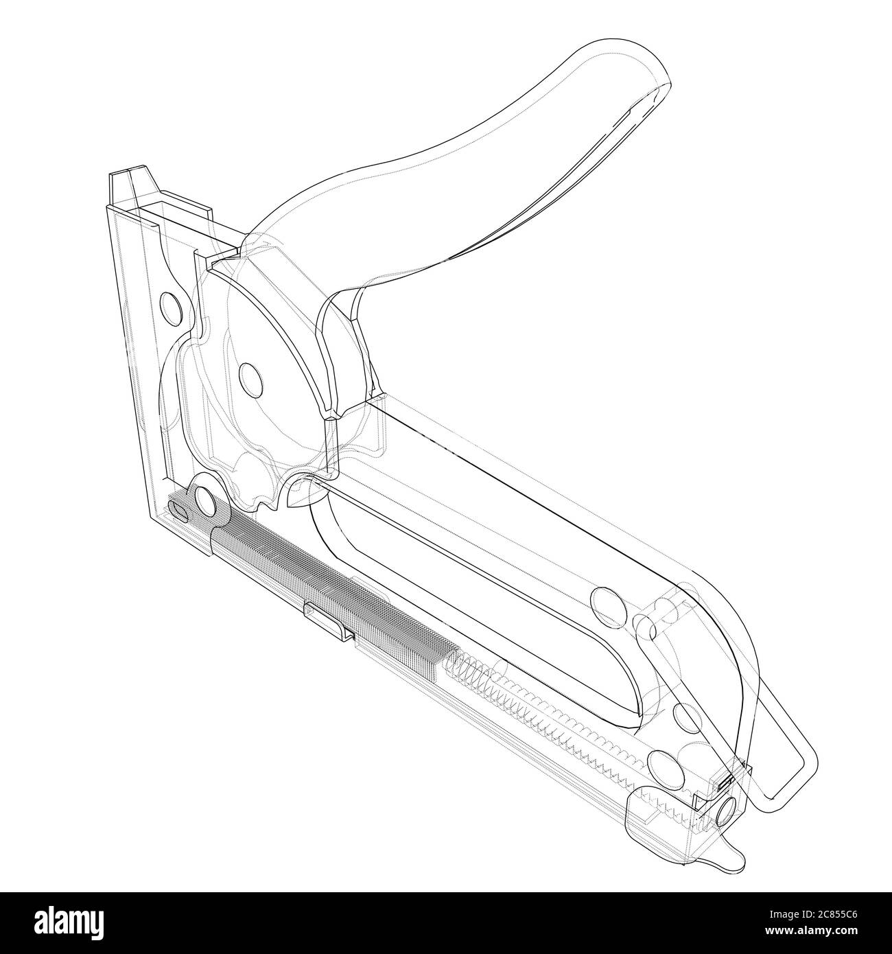 Outline construction stapler Stock Photo - Alamy