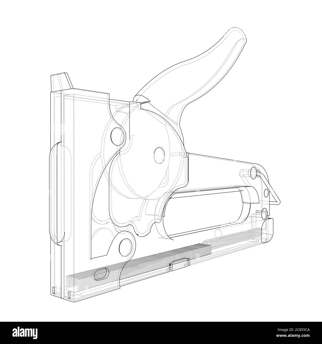 Outline construction stapler Stock Photo - Alamy
