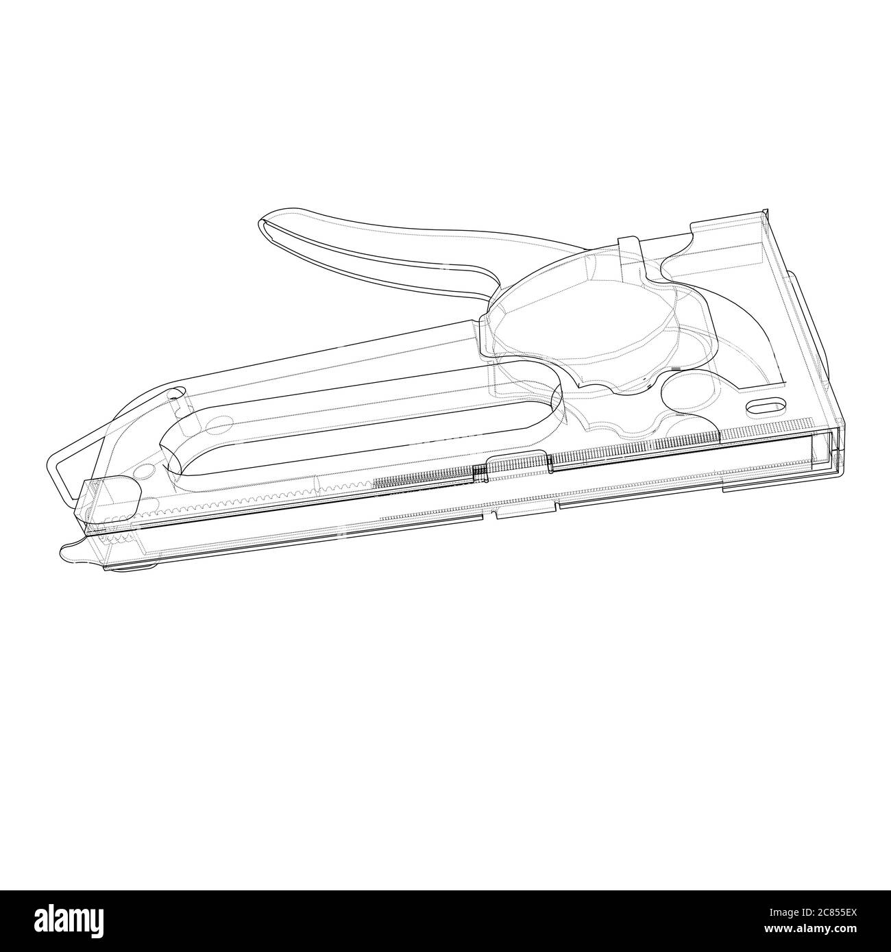 Outline construction stapler Stock Photo - Alamy