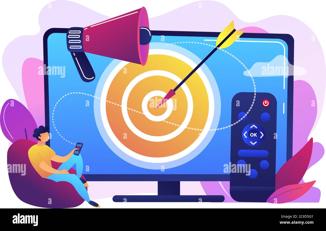 Addressable TV advertising concept vector illustration Stock Vector ...