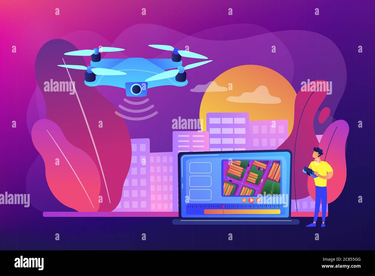 Aerial videography concept vector illustration Stock Vector Image & Art ...