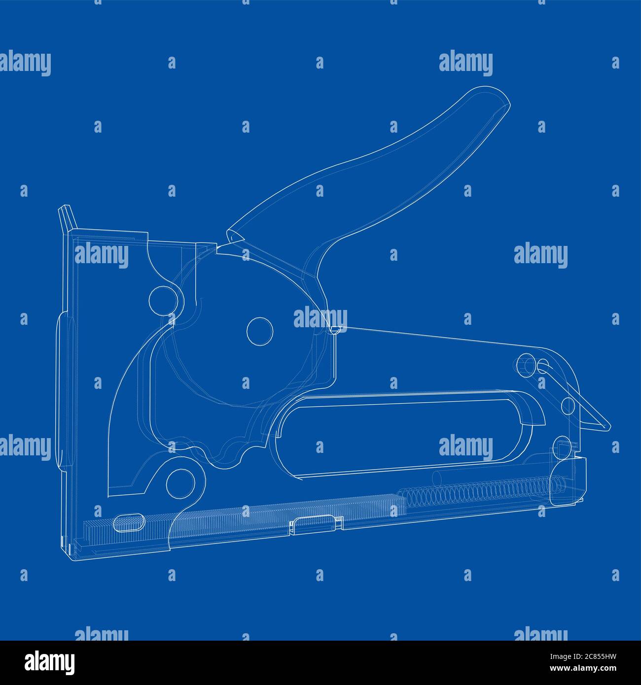 Outline construction stapler Stock Photo - Alamy