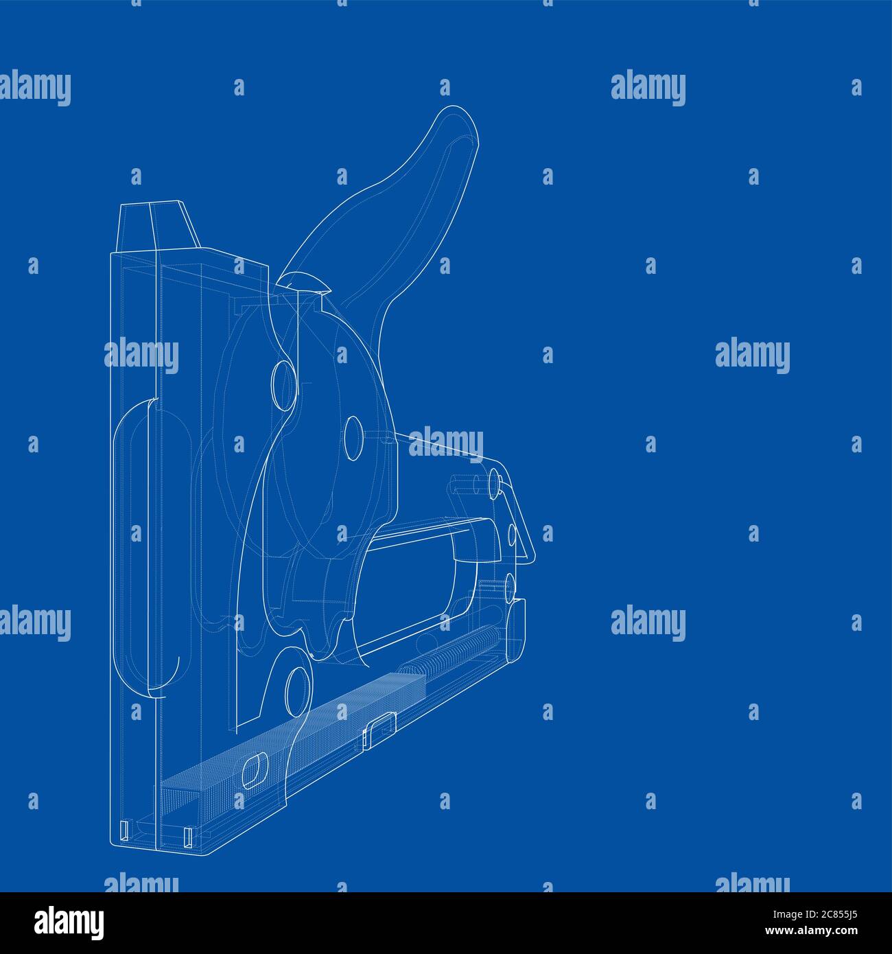 Outline construction stapler Stock Photo - Alamy