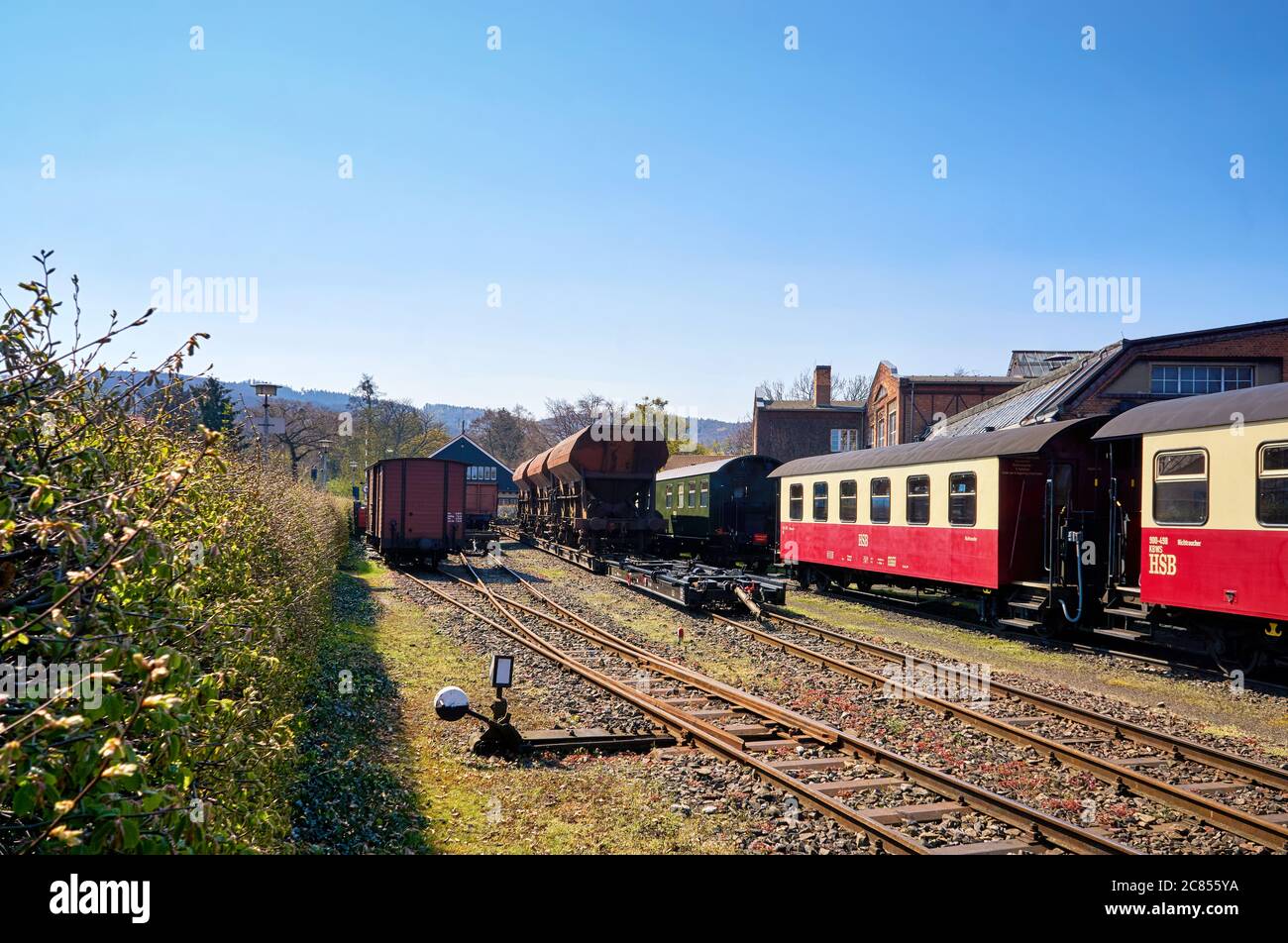 Railway station with the narrow-gauge railway network and railway ...