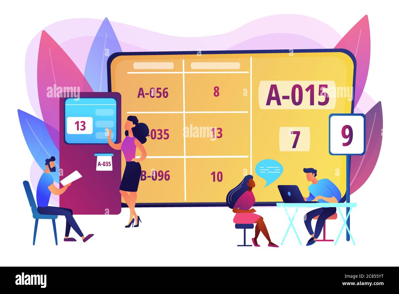 Electronic queuing system concept vector illustration Stock Vector ...