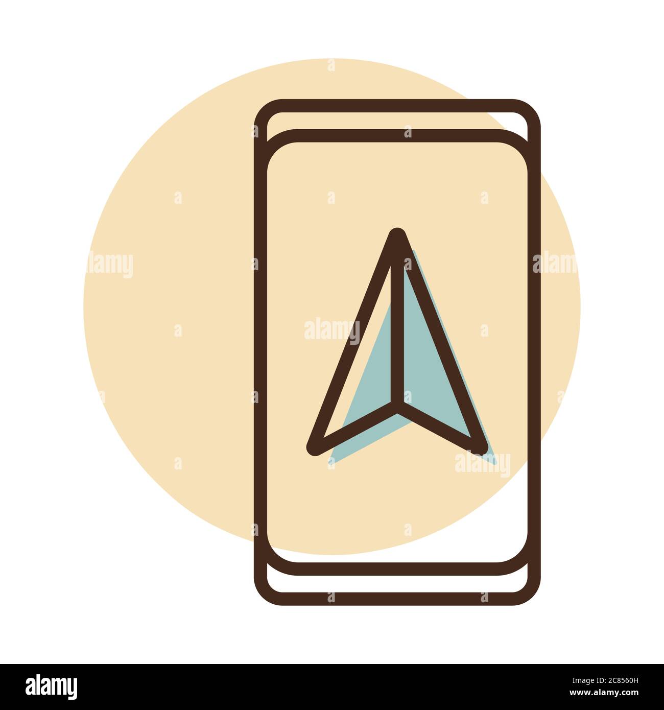 Smartphone with navigator vector icon. Navigation sign. Graph symbol ...