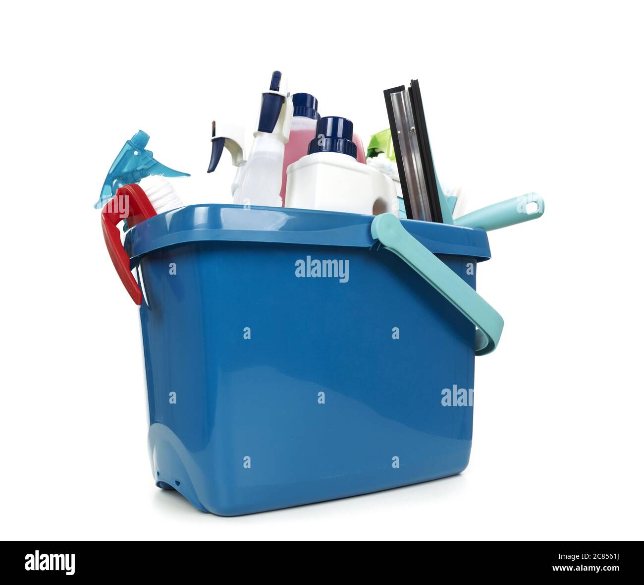 Cleaning products isolated Stock Photo - Alamy