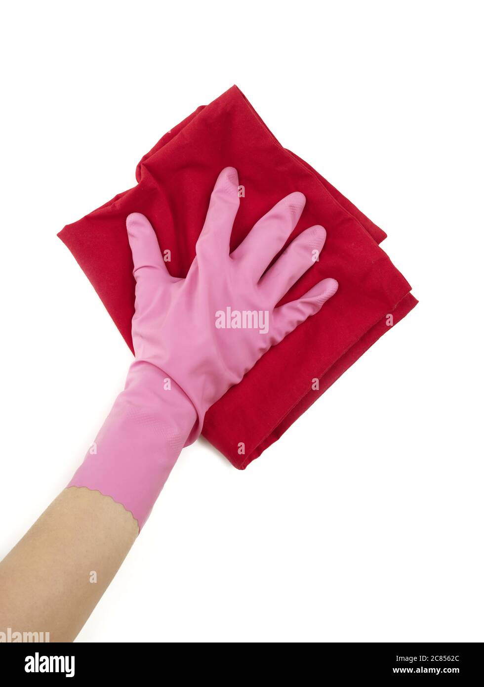 Hand with rag isolated Stock Photo - Alamy