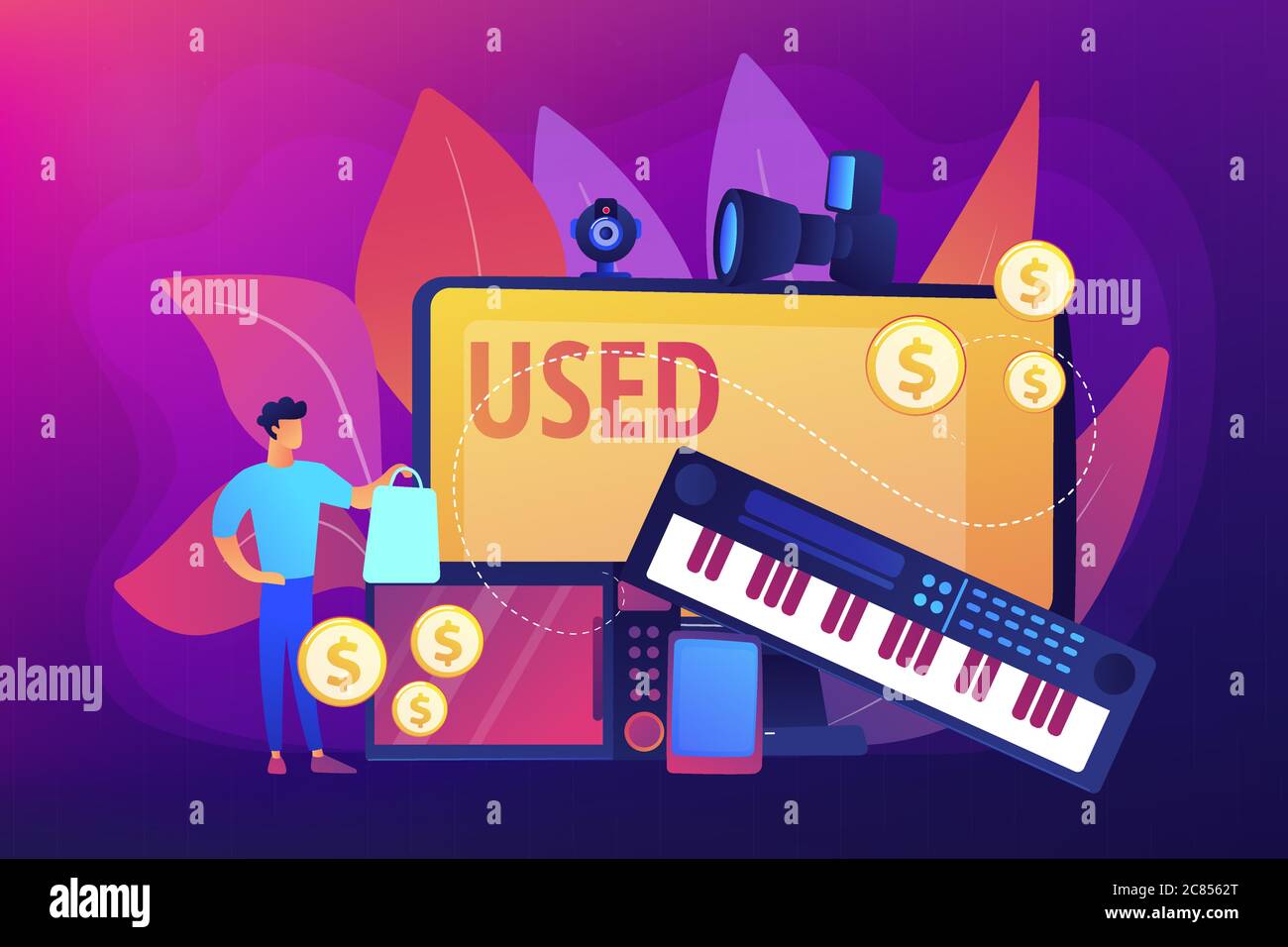 Used electronics trading concept vector illustration Stock Vector Image ...