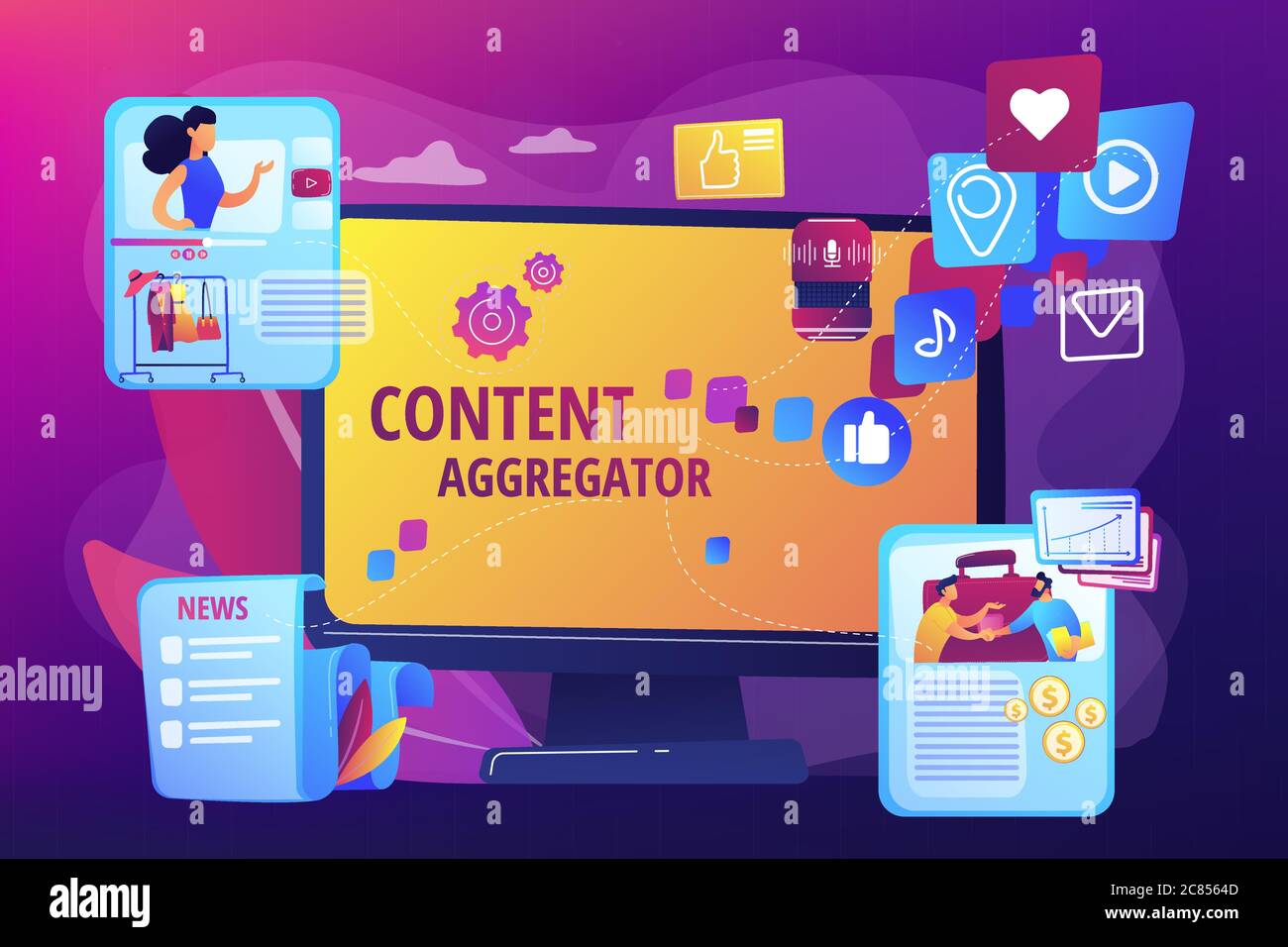 Content aggregator concept vector illustration Stock Vector Image & Art ...