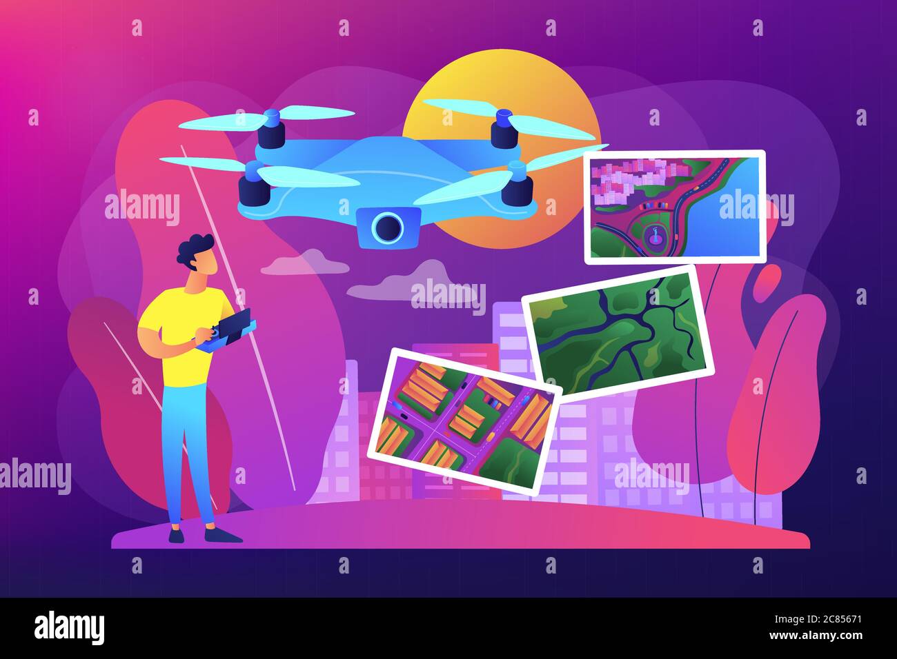 Aerial photography concept vector illustration Stock Vector Image & Art ...